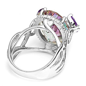 shiYsRL Exquisite Jewelry Ring Love Rings Women Fashion Rainbow Cubic Zirconia Inlaid Princess Rings Jewelry Party Gifts Wedding Band Best Gifts for Love with Valentine's Day - Multicolor US 9