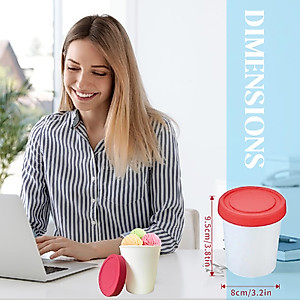 CasaVibe Ice Cream Containers for Homemade Ice Cream (2 Pcs) - Reusable Ice Cream Storage Containers for Freezer - Leak-Free Ice Cream Containers with Lids (Silicone), Red