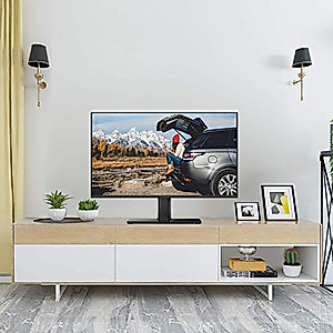 Universal TV Stand - Table Top TV Stand for 32-55 Inch LCD LED TVs - Height Adjustable TV Base Stand with Tempered Glass Base & Wire Management & Security Wire, Holds up to 88lbs, VESA 400x400mm