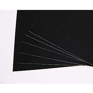 Mini Skater 6PCS A4 Size Self Adhesive Felt Sheets 1mm Thickness Sticky Back Fabric Sheets for Adult Craft Activities Patchwork Sewing DIY Squares Art, Black