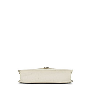 Yves Saint Laurent, Pre-Loved White Grained Calfskin Envelope Wallet-On-Chain (WOC), White