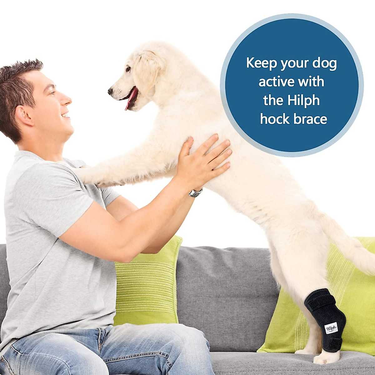 Hilph Dog Ice Pack for Rear Leg Hock,Cooling Hock Wraps with 2 Gel Ice Packs, Cold and Heat Compression Therapy for Dogs Hock Injuires, Dog Joint Pain, Sprains and Post Surgery Recovery (Large)