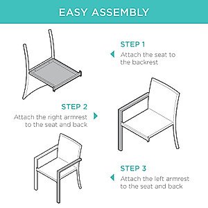 Best Choice Products Set of 2 Stackable Outdoor Wicker Dining Chairs All-Weather Firepit Armchair w/Armrests, Steel Frame for Patio, Deck, Garden, Yard - Light Brown