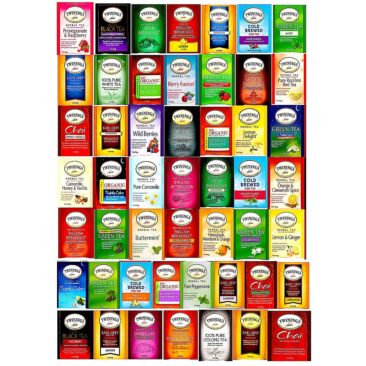 Tea Bags Sampler Assortment Variety Pack Gift Box 45 Count Tea Bags & 10 Honey Sticks - Perfect Variety - English Breakfast, Green, Black, Herbal, Chai Tea and more (Green)