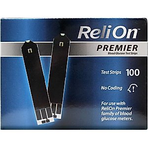 ReliOn Premier Blood Glucose Test Strips, 100 Ct