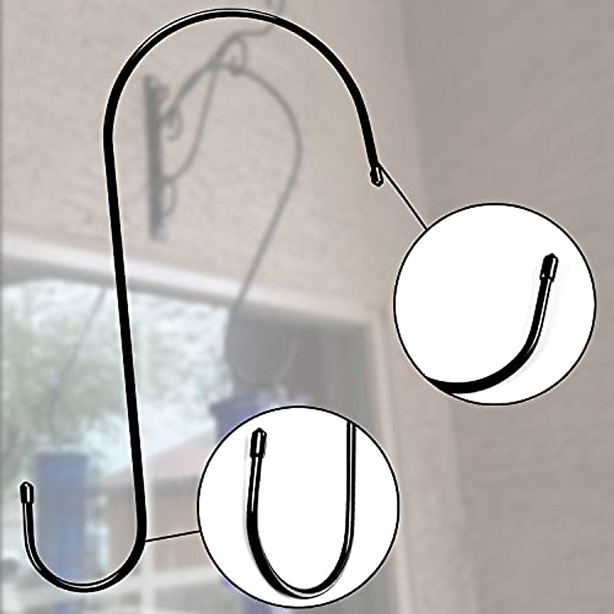 8 Pack Tree Branch Hook 12 Inche Black Bird Feeder Hook Rustproof Stainless Steel Hooks Bird Feeder Hook for Tree Garden Hook S Hooks for Hanging Bird Feeders, Bird House, Plants, Baskets, Lanterns