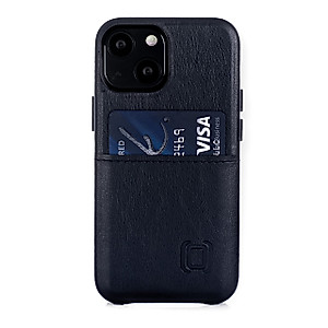 Dockem Wallet Case for iPhone 13 Mini with Built-in Metal Plate for Magnetic Mounting & 1 Lay-Flat Credit Card Holder Pockets Exec M1, Premium Synthetic Leather (5.4" iPhone 13 Mini, Black)