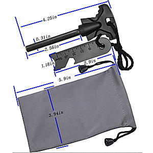 WENIFU 4.25 Inch Flint Fire Starter, Survival Ferro Rods Starter with Easy Grip Handle and Multifunction Striker, Waterproof Flint Fire Can be Struck 15000 Times for Camping, Hiking (Pack of 2)