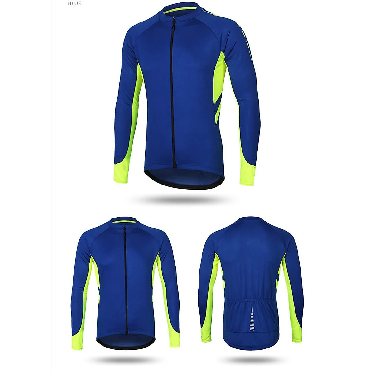 Meufam Men's Cycling Jacket Windproof Water Resistant Thermal Windbreaker Thermal Jacket Warm Shell Running Jacket (Blue,X-Large,Male,Adult,US,Alpha,X-Large,Regular,Regular)