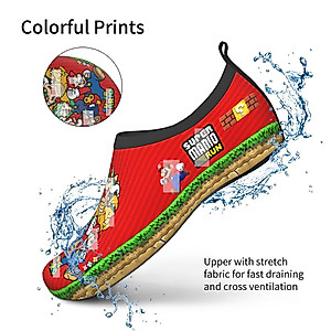 DLZRF Water Shoes for Boy Girl Quick-Dry Aqua Socks Swim Beach Yuga Exercise Wear Sport Pool Camping Must Haves Youth Size Style-04-2.5-3 Little Kid