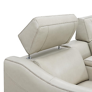 Steve Silver Furniture Ivory Dual-Power Leather Loveseat, Wall Saver Design, Transitional Style, Top Grain Leather, USB Charging Port, Power Headrest and Power Footrest, 39" D x 71" W x 38" H, Ivory