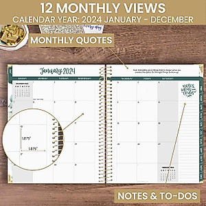 HARDCOVER bloom daily planners 2024 (8.5" x 11") Calendar Year Day Planner (January 2024 - December 2024) - Passion/Goal Organizer - Monthly & Weekly Inspirational Agenda Book - Eucalyptus
