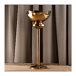 Ice Container Stainless Steel Ice Bucket with Stand Indoor and Outdoor Cooler Cellar Bucket Beverage Stand for Kitchen Bar Wine Chiller (Color : Gold)