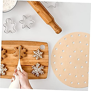 KJHBV 200 Sheets Disposable Baking Pans Disposable Underpads Para Air Fryer Air Fryer Parchment Paper Oven Baking Liner Perforated Fryer Sheet Air Fryer Sheets Liner Baking Tray