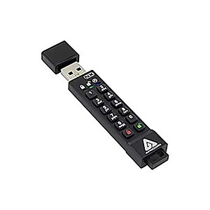 Apricon Aegis Secure Key 3NX: Software-Free 256-Bit AES XTS Encrypted USB 3.1 Flash Key with FIPS 140-2 Level 3 Validation, Onboard Keypad, and up to 25% Cooler Operating Temperatures. - (Renewed)