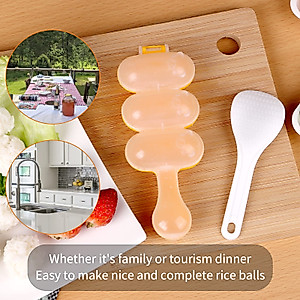 Rice Ball Shaker,Rice Ball Molds, DIY Ball Shaped Kitchen Tools Shakers Food Decor for Kids DIY Lunch Maker Mould with a Mini Rice scoop