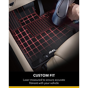 3D MAXpider Custom Fit Kagu Floor Mat (Black) Compatible with Ford Mustang 2015-2025 - Full Set