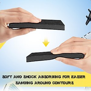 Dimsile 4 Pcs Soft Black Foam Sanding Pads Interface Sander Backing Pad Compatible with Festool RS400 LS130 Sander, 80 x 133 x 12 mm
