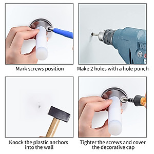 DOKU 10Pcs Door Stop, 3.5 Inch Heavy Duty 304 Stainless Steel Door Stopper with Rubber Tips Bumper, Wall Mounted Door Holder Protection Sound Dampening, White