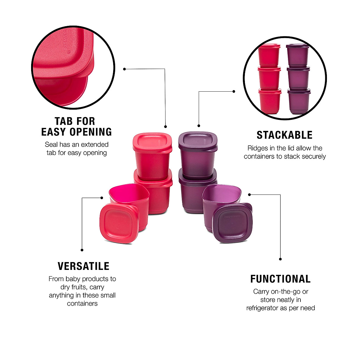 Tupperware Cubix Xtramini 110ml 4pc
