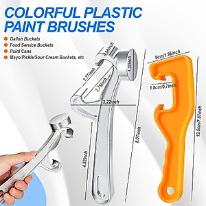 1 Pcs Aluminum Bucket Lid Opener and 3 Pcs Plastic 5 Gallon Pail Opener Manual Metal Industrial Can Opener Bucket Lid Removal Tool Aluminum Can Top Remover Silver Buckets Lid Wrench for Home