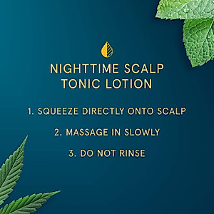 Head & Shoulders Royal Oils Curly Hair Product Nighttime Scalp Tonic Lotion with Peppermint and Hemp Oil, Sulfate Free, 3.4 Fl Oz
