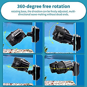 hygger 2100GPH Double Head Aquarium Wave Maker, Quiet 5W Aquarium Circulation Pump, with Strong Magnetic Suction Base, 360°Adjustable Power Head, for 40~110 Gal Tank