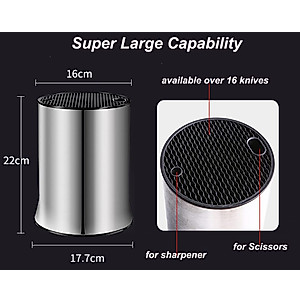 XXL Universal Knife Block Holder, 304 Stainless Steel Without Knives, Detachable for Easy Cleaning, Rust Proof