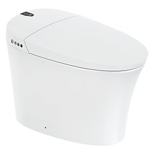Elongated Smart Bidet Toilet Seat with Dual Flushing - One Piece Heated Toilet Seat Air Dryer - Tankless Toilet Bidet with 6 Levels of Seat and Wind Temperature