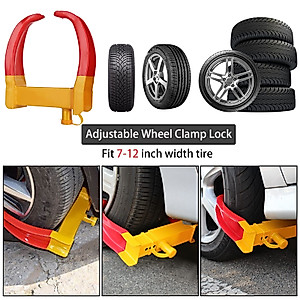 FVIEXE Trailer Wheel Locks Tire Locks Anti Theft for Trailers Cars Tires Boot Lock Clamp