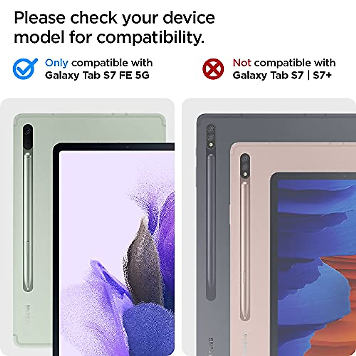 Spigen Tough Armor Pro Designed for Galaxy Tab S7 FE 12.4" 2021 Case with S Pen Holder (2021) - Gunmetal