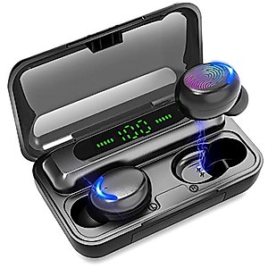 New Wireless Earbuds Bluetooth Headphones Touch Control with Wireless Charging Powerbank Case IPX7 Waterproof Stereo Earphones in-Ear Premium Sound Built-in Mic Headset with LED Display for Sport …