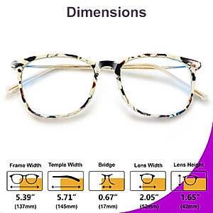 VISOONE Anti Slip TR90 Blue Light Blocking Glasses Size M Eyewear Frame with Anti Glare Eye Protection for Women GaeL