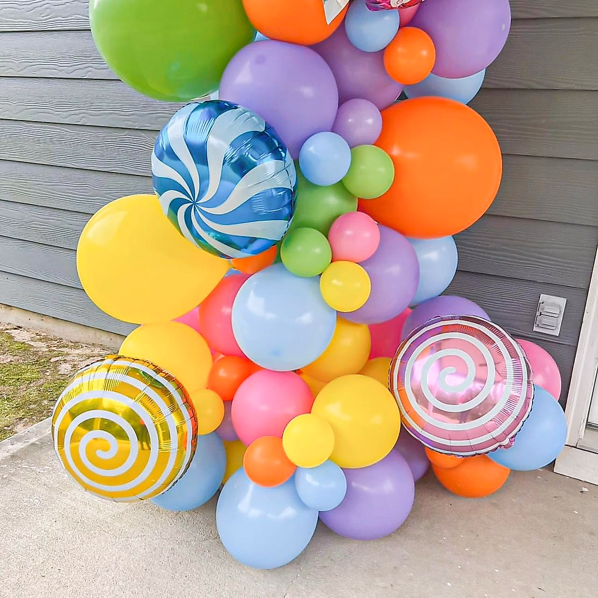 Candyland Party Decorations 148 Pcs Rainbow Candy Balloon Garland Arch Kit with Lollipop Candy Foil Balloon for Candyland Themed Birthday Sweet Baby Shower Decorations