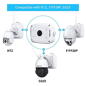 Foscam FAB28H Stainless Steel Waterproof Junction Box for SD4 SD4H HT2 SD2X WiFi IP Surveillance Camera, White