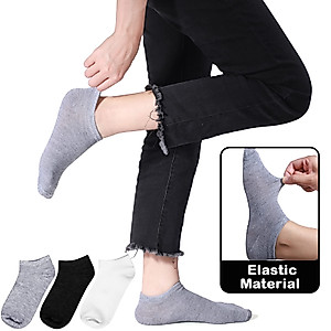 JaGely 100 Pairs Low Cut Ankle Socks Bulk for Women Men Thin Breathable Casual Socks No Show Athletic Socks Unisex Cotton Socks Pack for Spring Summer Homeless Gifts Black, White, Grey