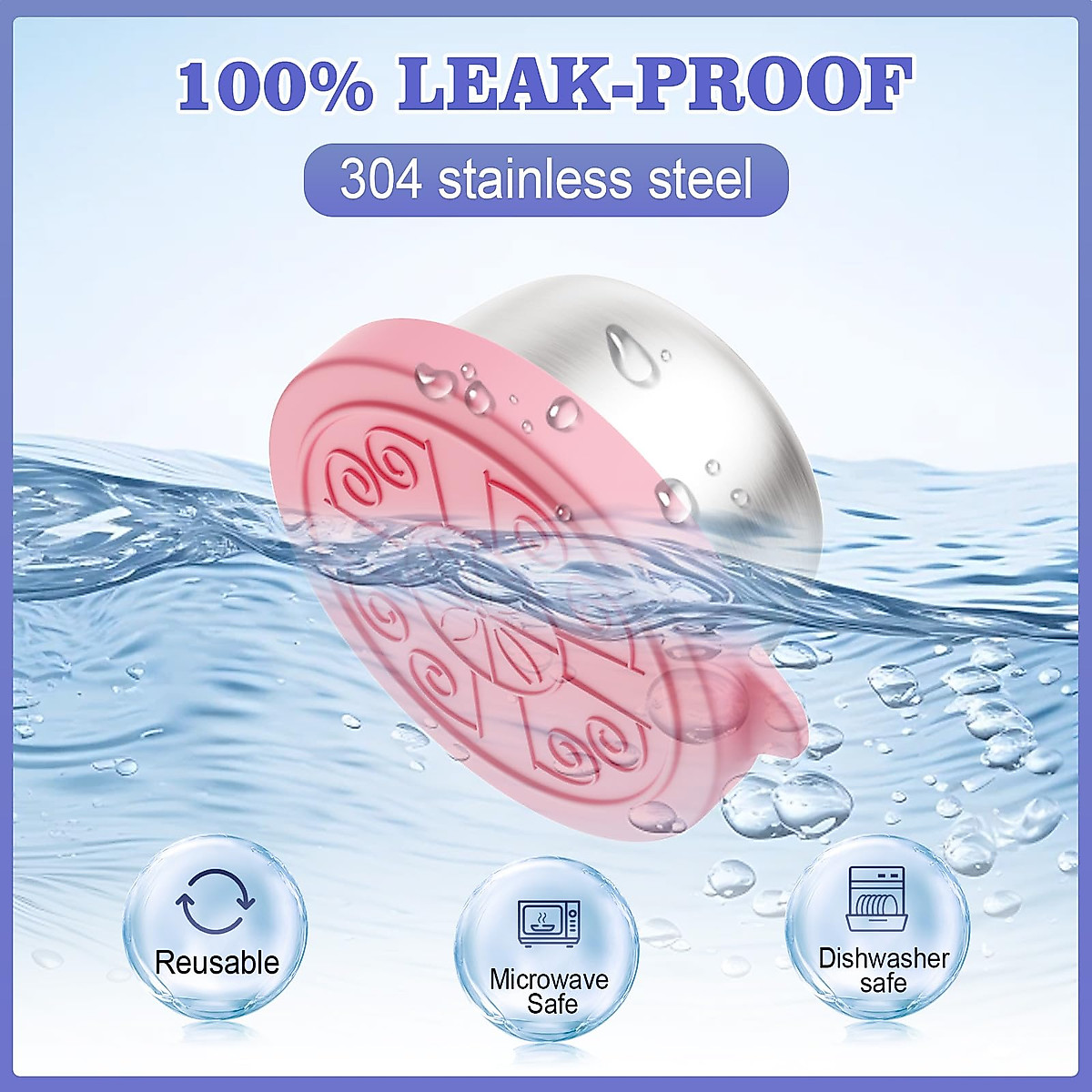 TagRecove 6 Pcs Condiment Containers with Lids, 1.6 Oz Small Containers, Salads Sauce Containers Stainless Steel Reusable, for Salads Dressing, for Bento Boxes Travel Picnics Potlucks