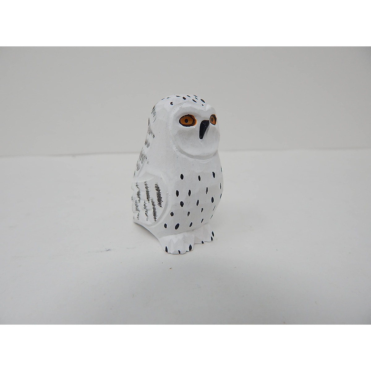 Snow Owl White Birds Cake Topper Bride & Groom Wedding Engagement Anniversary Carved Wood Statue