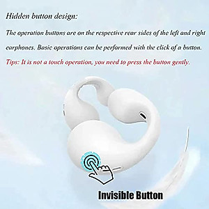 MONKPEAR 2SET Wireless Ear Clip Bone Conduction Headphones - Mini Bone Conduction Headphones, Open Ear Headphones Wireless Bluetooth for Running Sports (C)