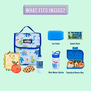 Wildkin 12 Inch Backpack Bundle with Insulated Lunch Bag (Dinosaur Land)