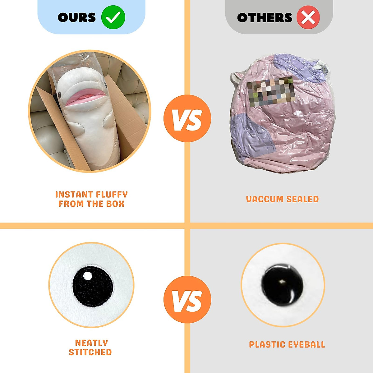 PlenPLAY 15" Large Baby Whale Plush Toy Pillow - Super Soft and Huggable Plushies for Kids and Whale Lovers - Meet G.Ricky, Your Cute Ocean Companion