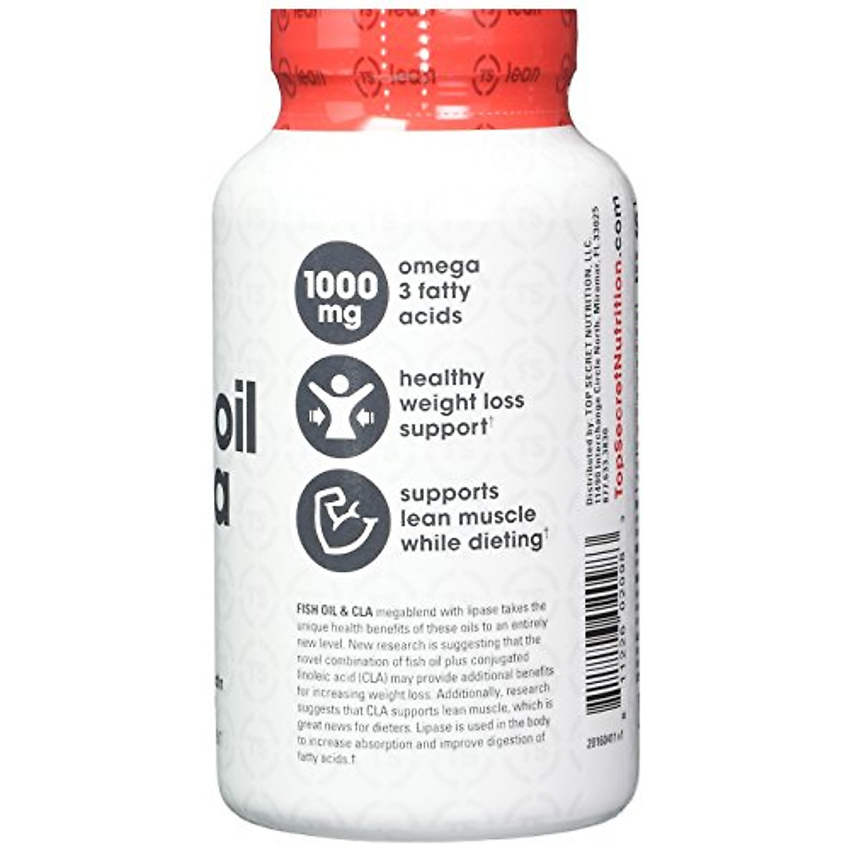 Top Secret Nutrition Fish Oil and CLA Veggie Softgels, 120 Count