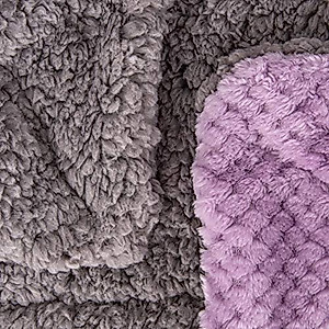 Fuzzy Dog Blanket or Cat Blanket or Pet Blanket, Warm and Soft, Plush Fleece Receiving Blankets for Dog Bed and Cat Bed, Couch, Sofa, Travel and Outdoor, Camping (Blanket (24" x 32"), DG-Lavender)