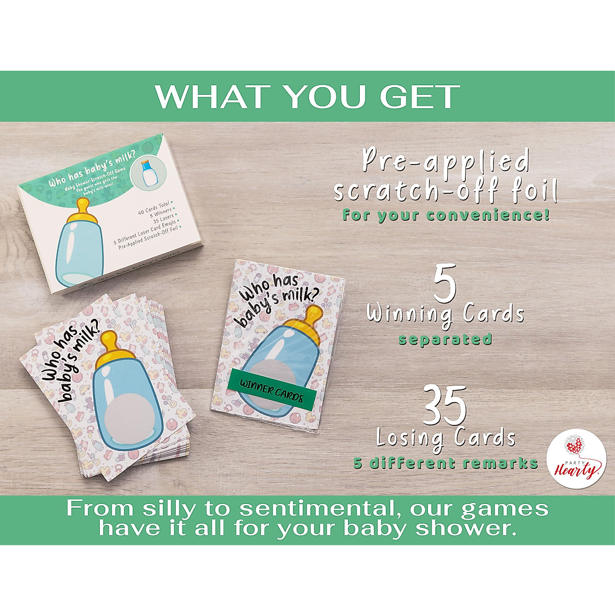 Party Hearty Baby Shower Games for Boy, 40 Emoji Scratch Off Lottery Tickets, Baby Games Ideas, Scratch Off Game, Blue