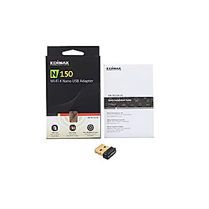 Edimax Wi-Fi 4 802.11n Adapter for PC *New Version* Wireless N150 Nano USB Adapter Dongle,150Mbps, Smallest Wi-Fi 4 Dongle, Win 11 Plug-n-Play, Mac OS, Linux, EW-7811Un V2, Black