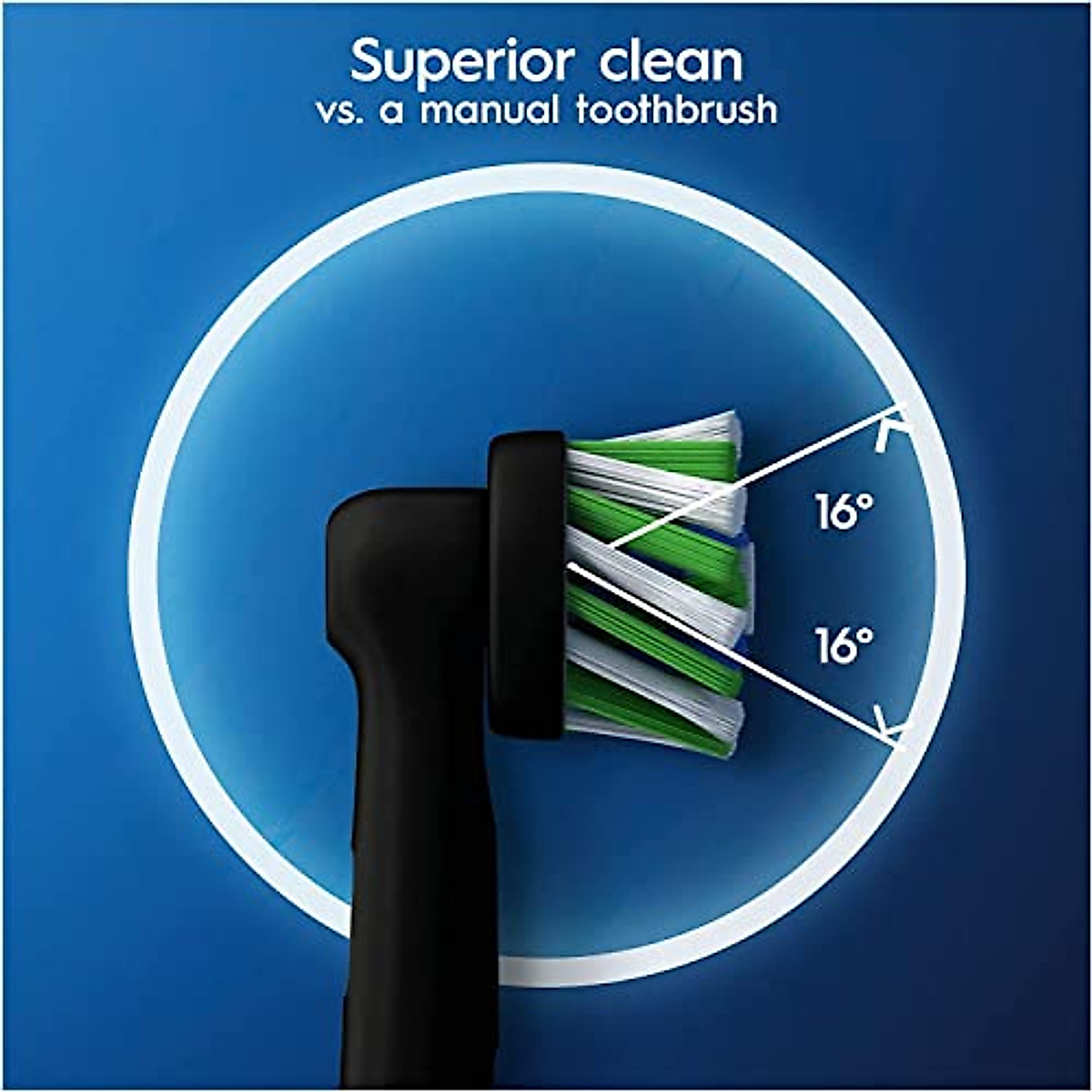 Oral-B CrossAction Toothbrush Head Black, CleanMaximiser Technology, 10 Counts, Mailbox Sized Pack, 7 g