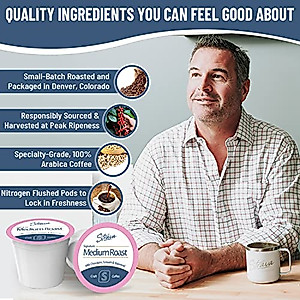 Sträva Signature Low Acid Coffees K Cups: Café Quality with Vibrant Flavor and Aroma. Fresh Roasted, Small-Batch, Specialty-Grade, 100% Arabica Coffee, High Antioxidant, Non-GMO, Gentle on the Belly, Single-Serve K Cup (Medium Roast Colombian)