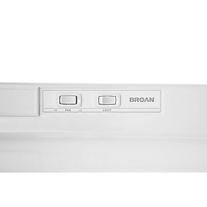 Broan-NuTone F403611 Two Four White 36-inch Under-Cabinet 4-Way Convertible Range Hood with 2-Speed Exhaust Fan and Light