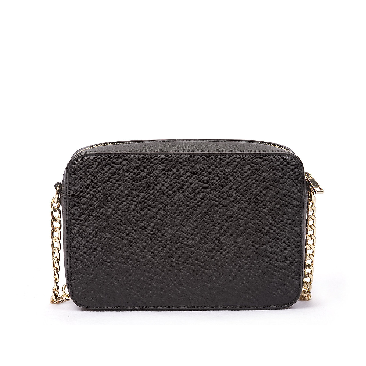 Korvara Saffiano Crossbody Bag - Womens Small Vegan Saffiano Leather Top-Zip Handbag