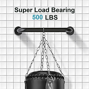 Handicap Grab Bars, 2 Pack 24 Inch Shower Grab Bar for Seniors, 304 Stainless Steel ADA Grab Bars for Bathtubs and Showers, Toilet, Safety Shower Handles for Elderly, Disabled, Injury (Matte Black)